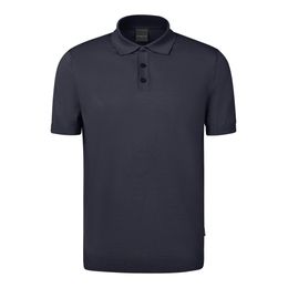 Poloshirt Bugatti, Herren, Gr. XXL, blau (390, marine), 75% Baumwolle, 25% Polyacryl, unifarben, regular fit, ohne Ausschnitt, Rippb&uuml;ndchen, Shirts Poloshirt, mit Knopfleiste, Topseller