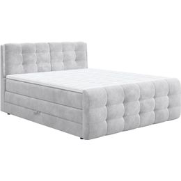 Boxspringbett COTTA "Fort mit Bettkasten, inkl. Topper", grau (steinfarben), B:181cm L:228cm, 100% POLYESTER (PES), Komplettbetten, erhältlich in verschiedenen Breiten (160cm, 180cm & 200cm), Topseller