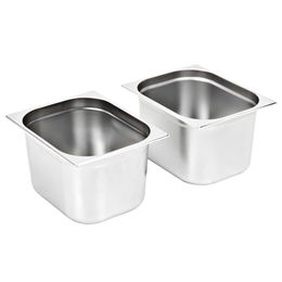 vidaXL Gastronormbehälter 2 Stk. GN 1/2 200 mm Edelstahl