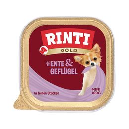 Rinti Gold Mini feine St&uuml;ckchen von Ente & Gefl&uuml;gel 16x100g