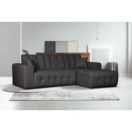 Ecksofa Home Affaire "Nosia L-Form", schwarz, B:234cm H:85cm T:163cm, 100% Polyester, Sofas, Ecksofa, incl. 2 Zierkissen, mit feiner Steppung
