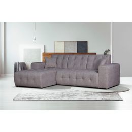 Ecksofa Home Affaire "Nosia L-Form", grau, B:234cm H:85cm T:163cm, 100% Polyester, Sofas, Ecksofa, incl. 2 Zierkissen, mit feiner Steppung