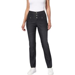 Damen Jeans mit hohem Bund black-denim, Gr&ouml;&szlig;e 48