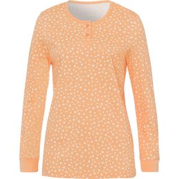 Damen Schlafanzug mit elastischen B&uuml;ndchen apricot-ecru, Gr&ouml;&szlig;e 40/42