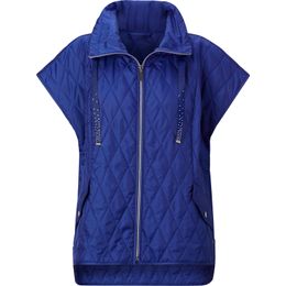Damen Steppweste mit Glitzersteinchen royalblau, Gr&ouml;&szlig;e 52