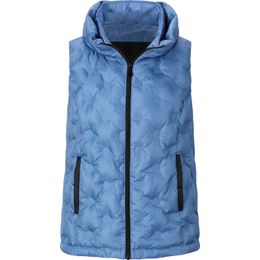 Damen Weste mit Pr&auml;gung mittelblau, Gr&ouml;&szlig;e 56