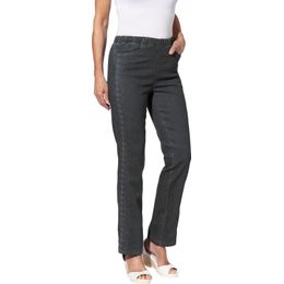 Damen Schlupfjeans mit seitlichem Druck anthrazit-grey-denim, Gr&ouml;&szlig;e 50