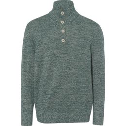 Herren Langarm-Pullover in Melange-Strick petrol-meliert, Größe 48