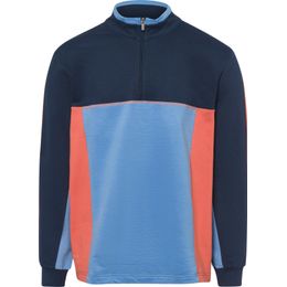 Herren Sweatshirt mit Kontrastn&auml;hten dunkelblau-himmelblau, Gr&ouml;&szlig;e 44/46