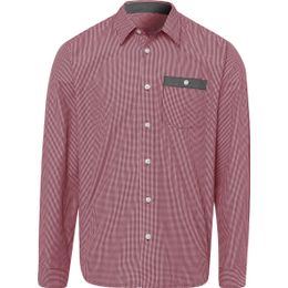 Herren Karohemd dunkelrot-weiß-kariert, Größe 39/40