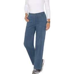 Damen Jeans mit weitem Bein blue-bleached, Gr&ouml;&szlig;e 27