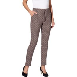 Damen Bengalinhose im Grafik-Dessin dunkeltaupe-schoko-bedruckt, Gr&ouml;&szlig;e 27