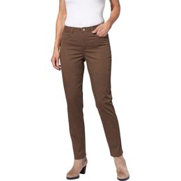 Damen Jeans im Animalprint braun-schoko-bedruckt, Gr&ouml;&szlig;e 23