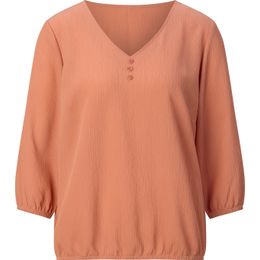 CR&Eacute;ATION L Damen Schlupfbluse mit Crinkle-Effekt papaya Gr&ouml;&szlig;e 50