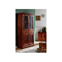 Vitrine Akazie 90x44x180 nougat lackiert OXFORD #1011