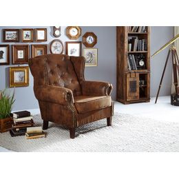 Ohrensessel 102x93x102 braun CHESTERFIELD
