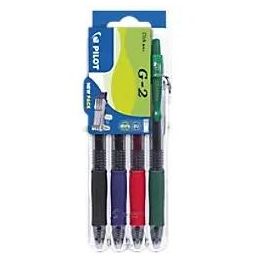 Pilot Pen Pilot G-2 Gelschreiber Farbig sortiert 0.7 mm Mittel Kegelförmig Nachfüllbar 89% Recycelt 4 Stück