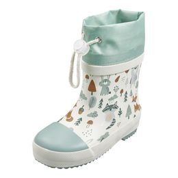 Playshoes Gummistiefel 'Wald' M&auml;dchen Gr&ouml;&szlig;e 18 braun / mint / dunkelgr&uuml;n / naturwei&szlig;