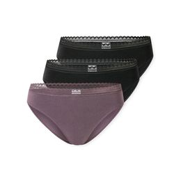 Schiesser Slip Damen Gr&ouml;&szlig;e 4XL lila / schwarz