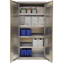 eurokraft pro Umweltschrank, Edelstahl, HxBxT 1950 x 950 x 420 mm, mit 4 Wannenboden