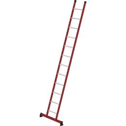 MUNK Kunststoff-Anlegeleiter, mit geriffelten Aluminium-Sprossen, 12 Sprossen inkl. Traverse
