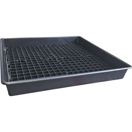 eurokraft basic PE-Kleingebinde-Universalwanne, ohne Zulassung, Volumen 100 l, mit PE-Rost