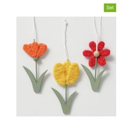 Boltze 3er-Set: Dekoanhänger "Farina" in Orange/ Gelb/ Rot - (H)12,5 cm - 13% | Dekofiguren