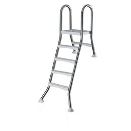 mediPOOL Halbhochbeckenleiter Edelstahl 4 + 1 Stufen, 120 x 40 cm