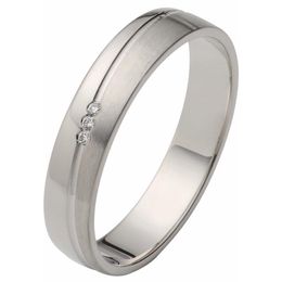 Trauring Firetti "Schmuck Geschenk Gold 375 Hochzeit Ehering "LIEBE"" Gr. 21, wei&szlig; (wei&szlig;goldfarben), Fingerringe, Damen, 21, 0,02 SI = kleine Einschl&uuml;sse mit Brillanten, Wei&szlig;gold 375, 4mm, Trauring, Made in Germany, wahlweise mit oder ohne Brillanten