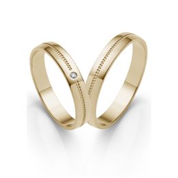 Trauring Firetti "Schmuck Geschenk Gold 375 Hochzeit Ehering "LIEBE" Gr. 50, gold (gelbgoldfarben), Fingerringe, Damen, 50, 0 SI = kleine Einschl&uuml;sse mit Brillant, Gelbgold 375, 3,5mm, Trauring, Made in Germany, wahlweise mit oder ohne Brillant