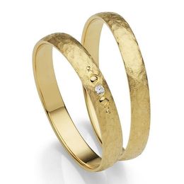 Trauring Firetti "Schmuck Geschenk Gold 375 Hochzeit Ehering "LIEBE"" Gr. 69, gold (gelbgoldfarben), Fingerringe, Damen, 69, 0,01 SI = kleine Einschl&uuml;sse mit Brillant, Gelbgold 585, 3mm, Trauring, Made in Germany, wahlweise mit oder ohne Brillant