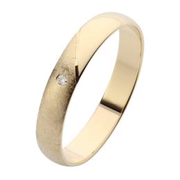 Trauring Firetti "Schmuck Geschenk Gold 375 Hochzeit Ehering Trauring "LIEBE" Gr. 16,5, gold (gelbgoldfarben), Fingerringe, Damen, 16,5, 0,01 SI = kleine Einschl&uuml;sse mit Brillant, Gelbgold 585, 3,5mm, Trauring, Made in Germany, wahlweise mit oder ohne Brillant