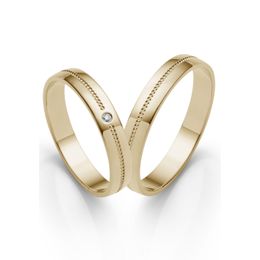 Trauring Firetti "Schmuck Geschenk Gold 375 Hochzeit Ehering "LIEBE"" Gr. 50, gold (gelbgoldfarben), Fingerringe, Damen, 50, ohne Brillant, Gelbgold 375, 3,5mm, Trauring, Made in Germany, wahlweise mit oder ohne Brillant