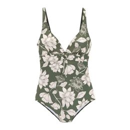 s.Oliver Badeanzug Damen Gr&ouml;&szlig;e 4XL creme / dunkelgr&uuml;n