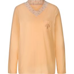w&auml;schepur Damen Schlafanzug mit V-Ausschnitt apricot, Gr&ouml;&szlig;e 36/38
