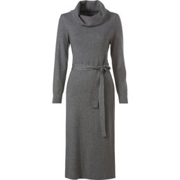 CRÉATION L Damen Strickkleid mit Rollkragen anthrazit-meliert Größe 44