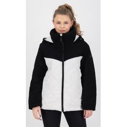 Steppjacke LPO "XAVIA WMN", Damen, Gr. 36/38 (M), wei&szlig;, 100% Polyester, tailliert, Jacken Steppjacke, hochgeschlossener Kragen mit Sherpa-Fleece