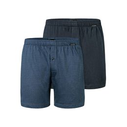Schiesser Boxershorts 'Basic' Herren Größe L dunkelblau / schwarz
