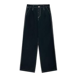Bershka Hose Damen Größe 38 navy / weiß