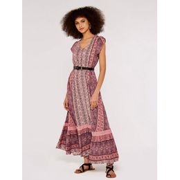 Apricot Sommerkleid Damen Größe 40 pink / schwarz Winterkleid