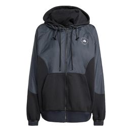 adidas by Stella McCartney Sportsweatjacke 'Material Mix Full-Zip' Damen Gr&ouml;&szlig;e M/L anthrazit / schwarz