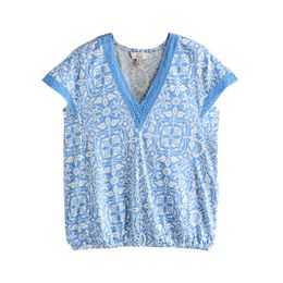 next Shirt Damen Gr&ouml;&szlig;e 4XL blau / wei&szlig;