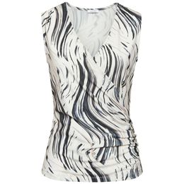 Lascana Top Damen Größe XS/S schwarzmeliert / eierschale