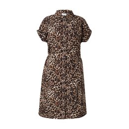 Only Carmakoma Kleid 'CARDiega' Damen Größe 46 beige / braun / schwarz Winterkleid
