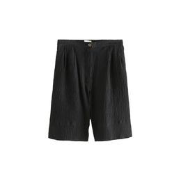 next Bermuda-Shorts aus Leinen in Knitteroptik Regular Fit Damen Gr&ouml;&szlig;e 36 schwarz