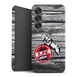 DeinDesign Galaxy S25 Handy Premium Case Smartphone Handyh&uuml;lle Schutzh&uuml;lle gl&auml;nzend 1. Fc K&ouml;ln Wooden Look Official Licensed Product Premium Case