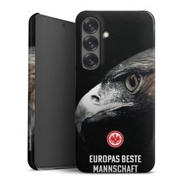 DeinDesign Galaxy S25 Handy Premium Case Smartphone Handyh&uuml;lle Schutzh&uuml;lle gl&auml;nzend European Cup Official Licensed Product Eintracht Frankfurt Premium Case