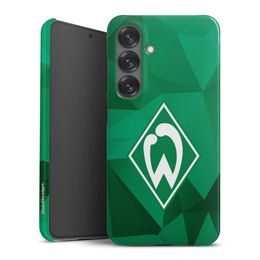 DeinDesign Galaxy S25 Handy Premium Case Smartphone Handyh&uuml;lle Schutzh&uuml;lle gl&auml;nzend Camouflage Sv Werder Bremen Official Licensed Product Premium Case