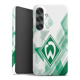 DeinDesign Galaxy S25 Handy Premium Case Smartphone Handyh&uuml;lle Schutzh&uuml;lle gl&auml;nzend Official Licensed Product Sv Werder Bremen Muster Premium Case