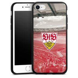 DeinDesign iPhone SE (2022) Handy Slim Case extra d&uuml;nn Silikon Handyh&uuml;lle schwarz H&uuml;lle Official Licensed Product Vfb Stuttgart Stadium Silikon Slim Case